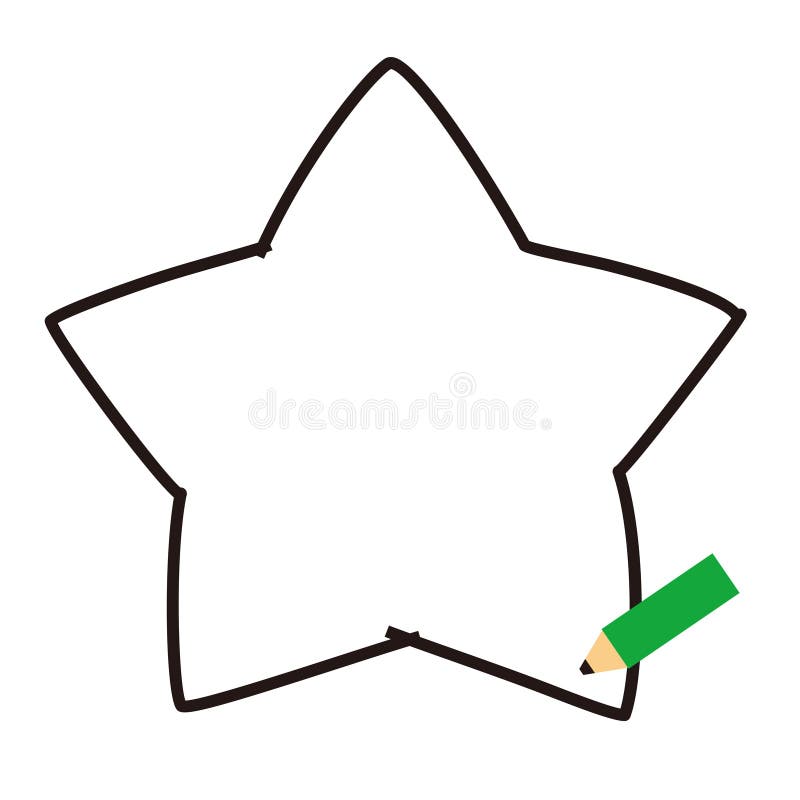 Pencils frames, star shape stock illustration. Illustration of drawn ...