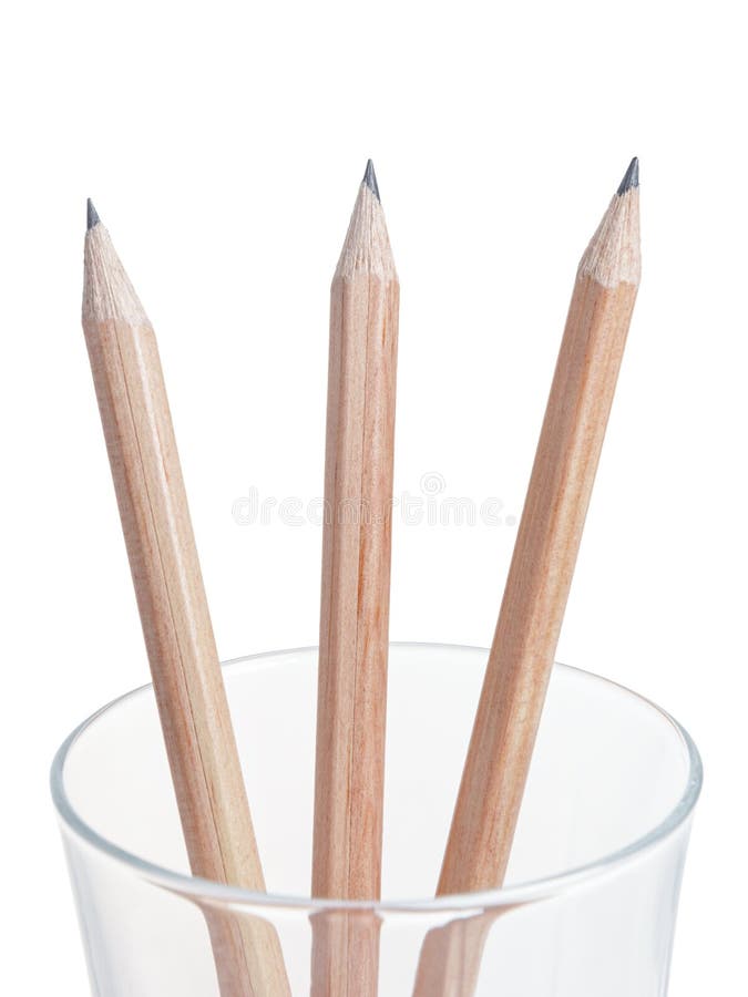 Pencils on the glass stock photo. Image of wood, college - 31033174