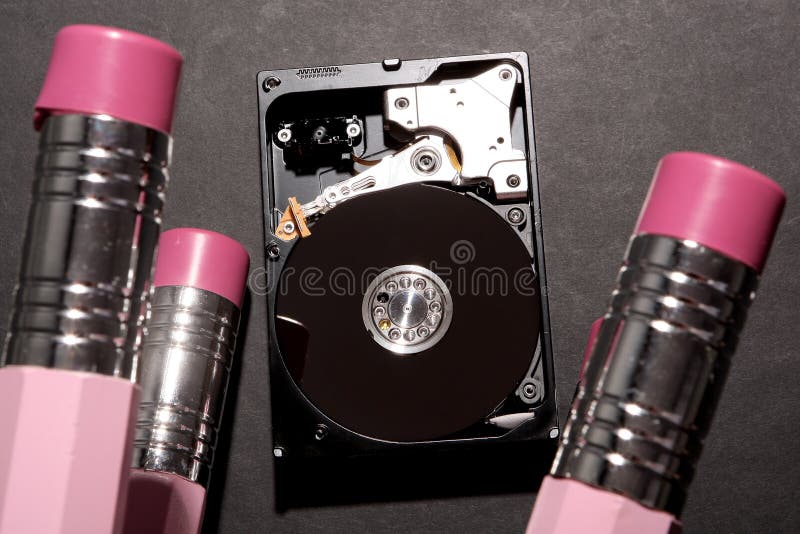 Pencils and hard disk stock image. Image of color, accessories - 17003995