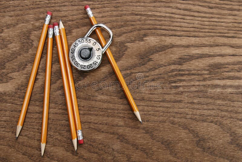 Pens and Pencils on Desk stock image. Image of blue, handy - 2060093