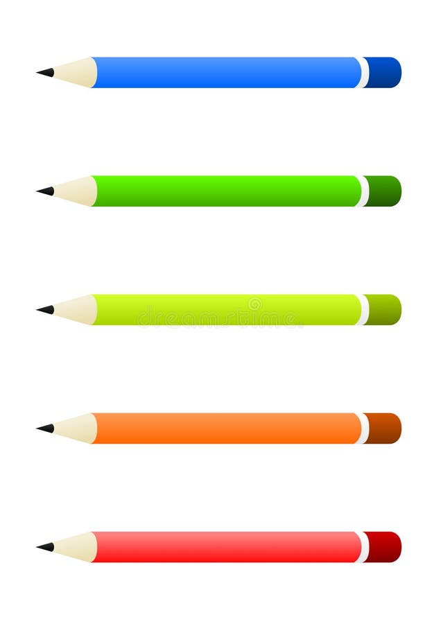 Pencils with many colors stock illustration. Illustration of implement ...