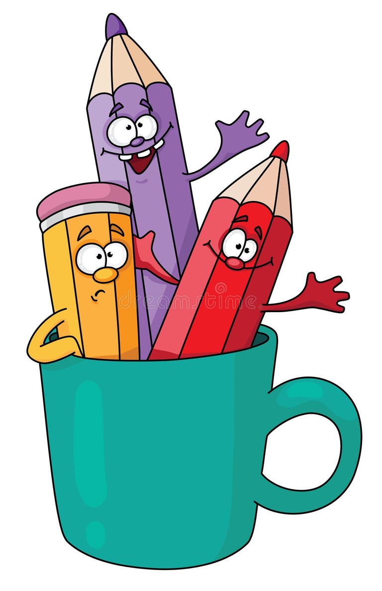 Cartoon Pencils Red Crayon Stock Illustrations – 429 Cartoon Pencils ...