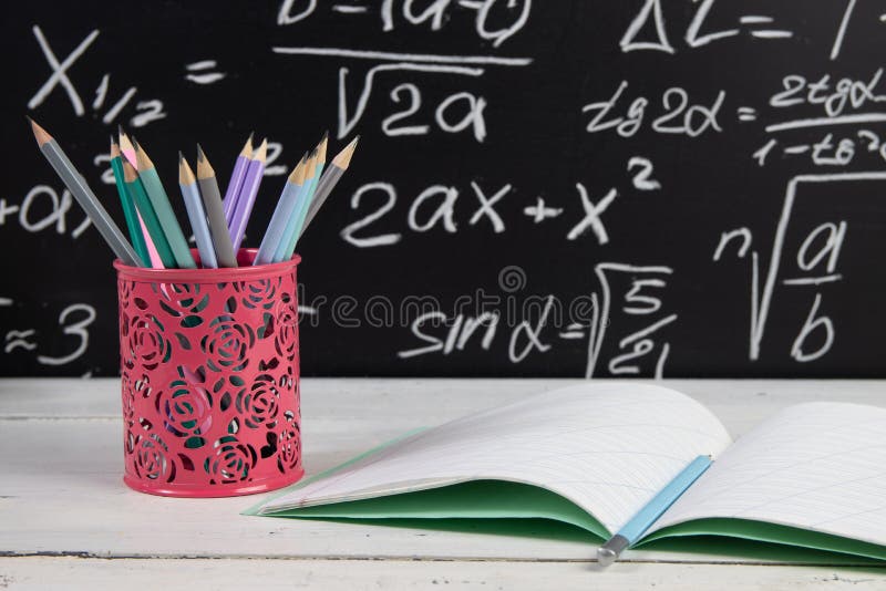 Mathematical Formulas through a Magnifying Glass Stock Photo - Image of ...