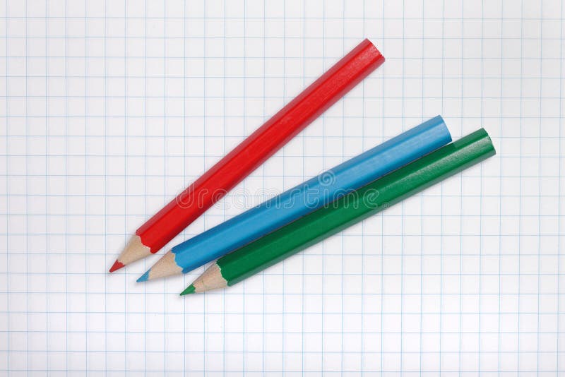 Pencils on paper. stock photo. Image of shape, page, green - 17873946