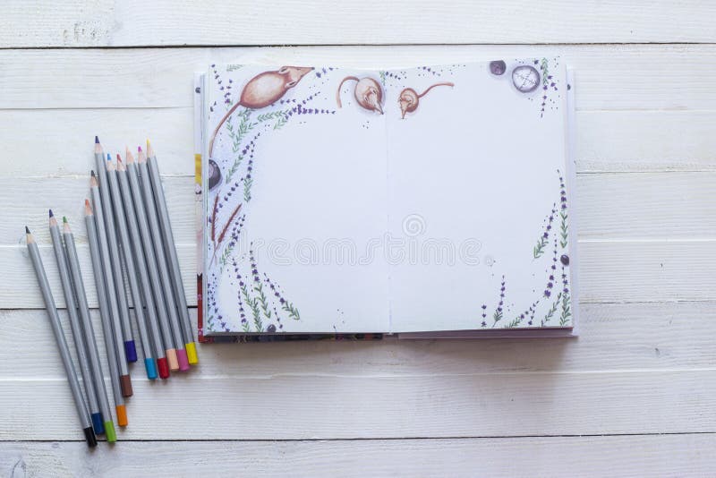 Pencils and Paper Notebook for Creativity, Art, Notes and Drawing on a ...