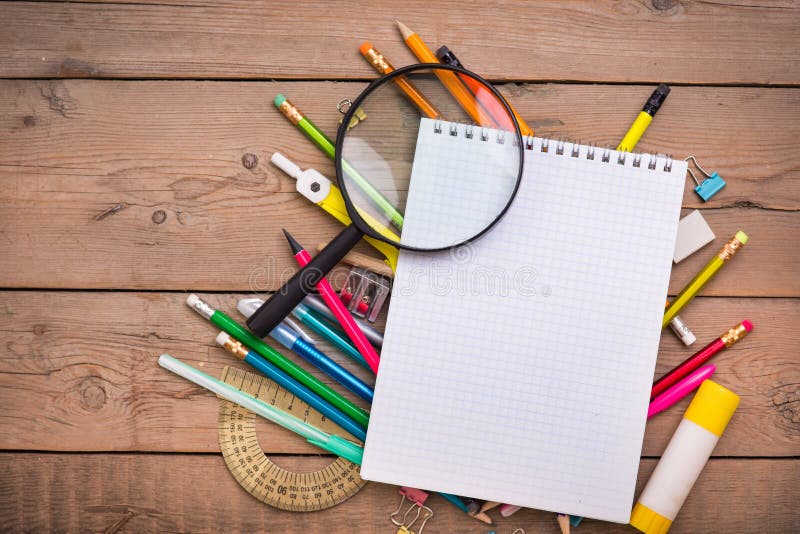 Pencils and Pens Student with a Notebook Stock Image - Image of college ...