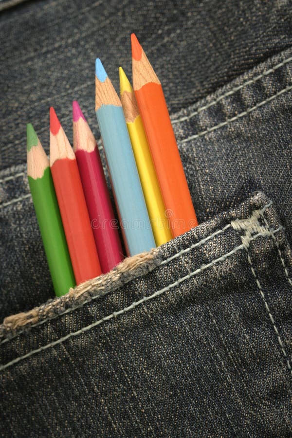 Pencils-in-a-pocket-3 stock photo. Image of read, front - 513768