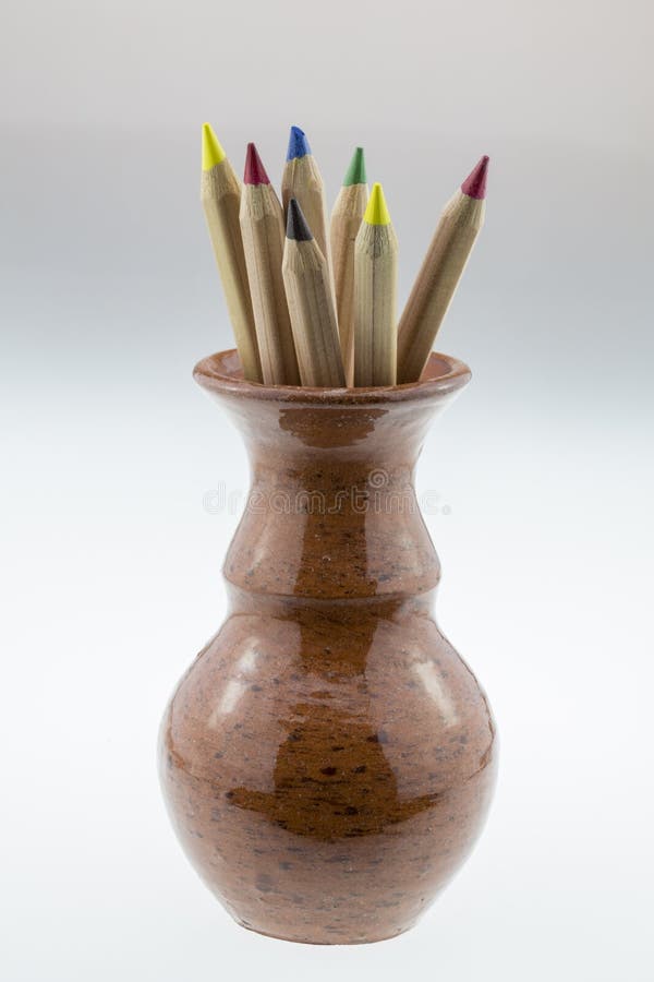Pencils in a pot stock image. Image of wood, black, close - 27871277