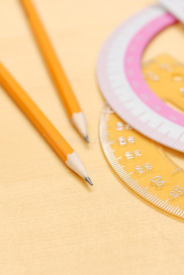 Pencils and Protractors stock photo. Image of recreational - 19811942
