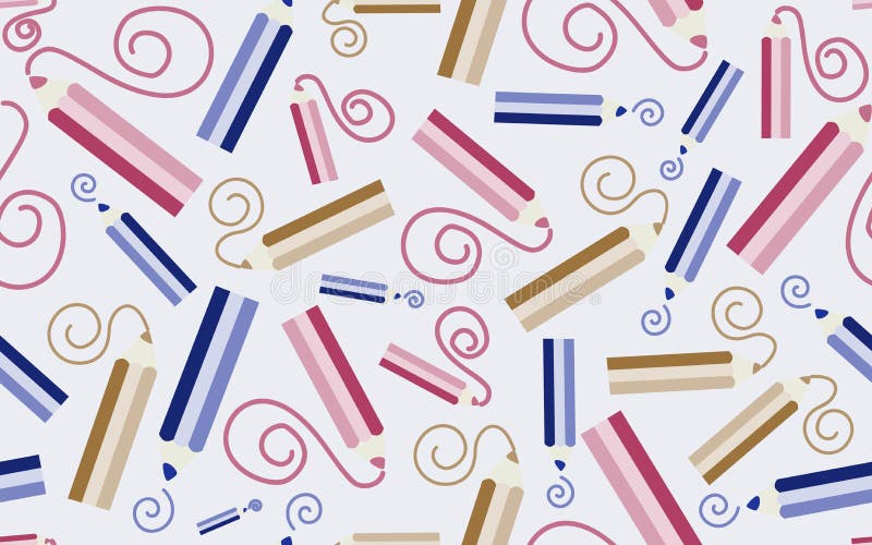Pencils Seamless Abstract Vector Wallpaper. Stock Vector - Illustration ...