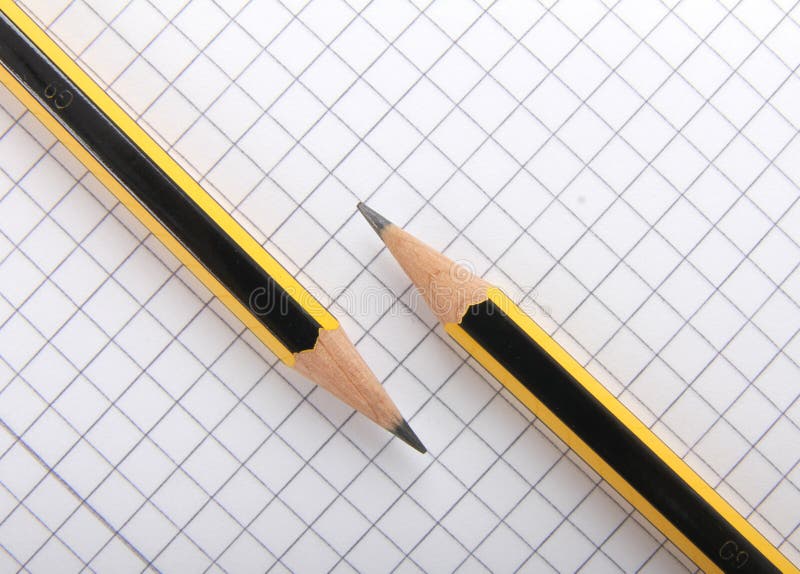 Pencils on Sheet of Squared Stock Photo - Image of lead, college: 17334106