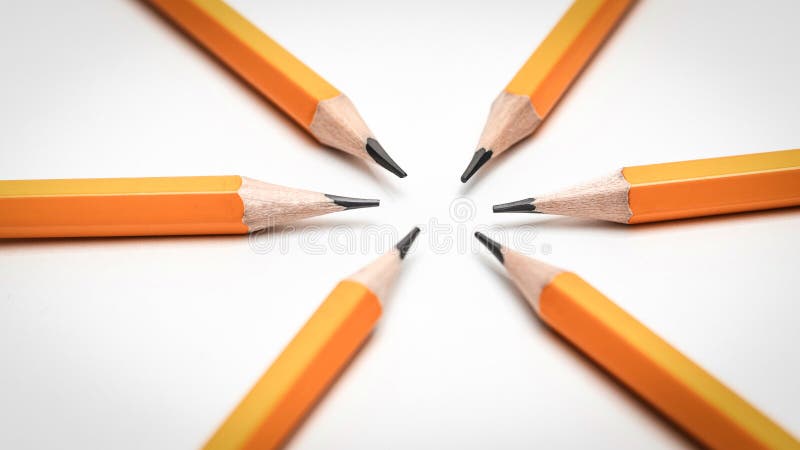 Pencils Stacked in a Circle on a White Background. Stock Photo - Image ...