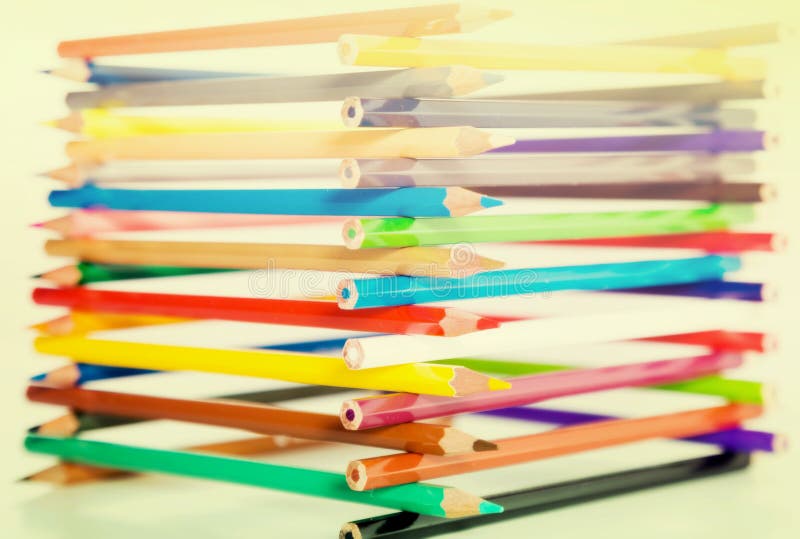 Pencils Stacked in Log House Stock Image - Image of drawing, pencil ...