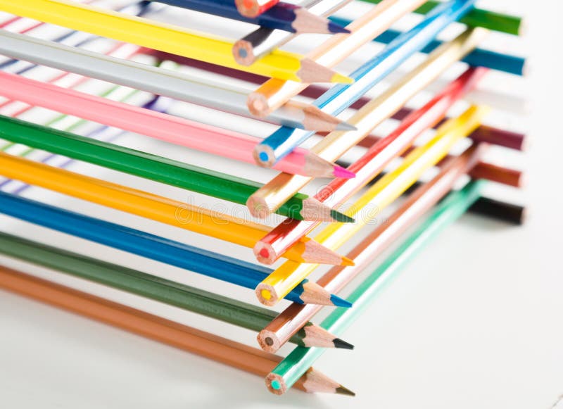 Pencils Stacked in Log House Stock Image - Image of palette, sceleton ...