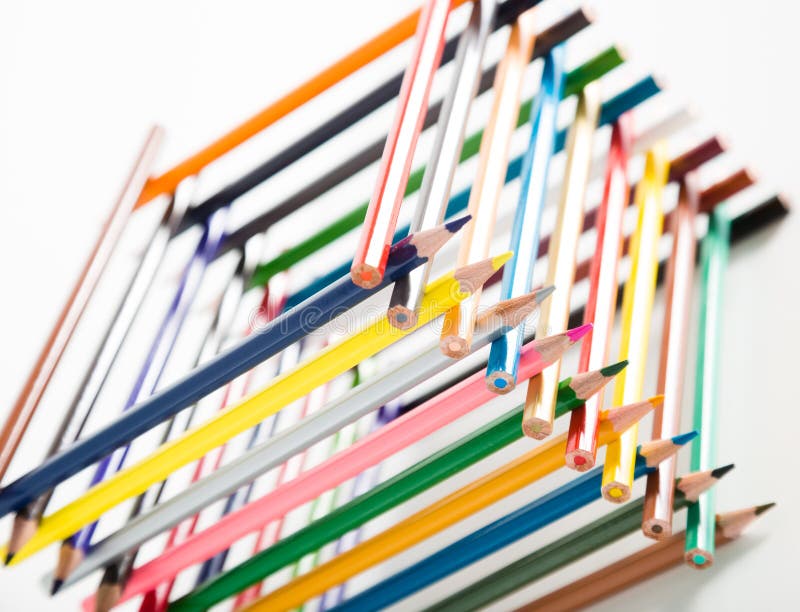 Pencils Stacked in Log House Stock Photo - Image of corner, pencil ...