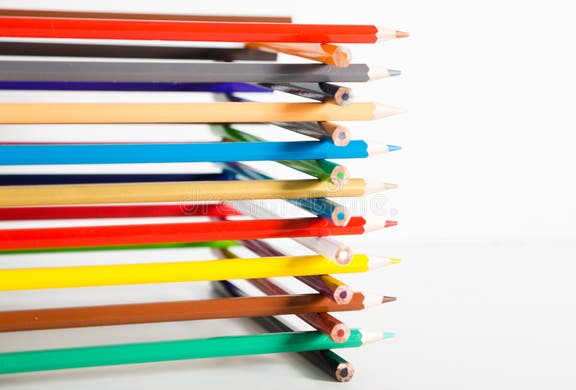 Pencils Stacked in Log House Stock Image - Image of crowd, chromatic ...