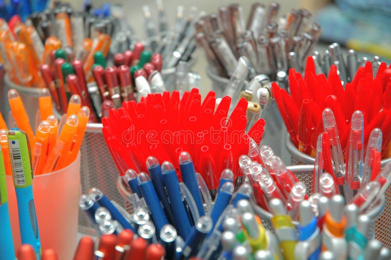 Pencils in store stock image. Image of click, clip, purple - 943115