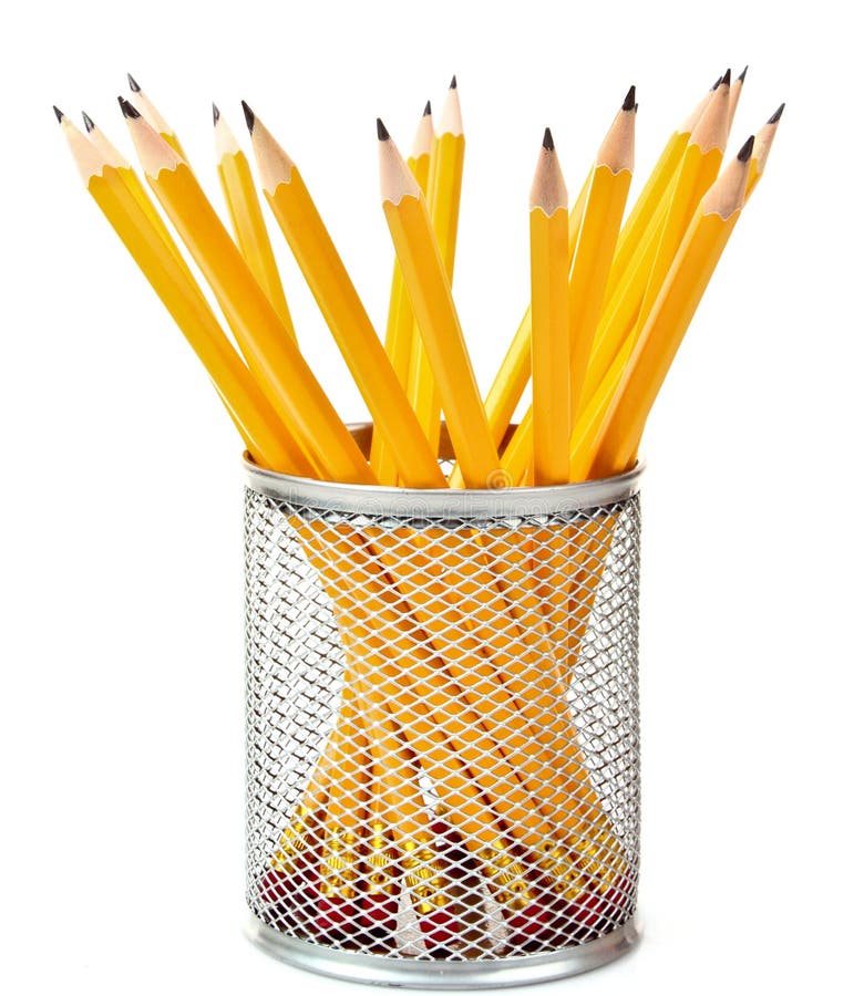 Pencils in Support Isolated Stock Photo - Image of crayon, metal: 18161868