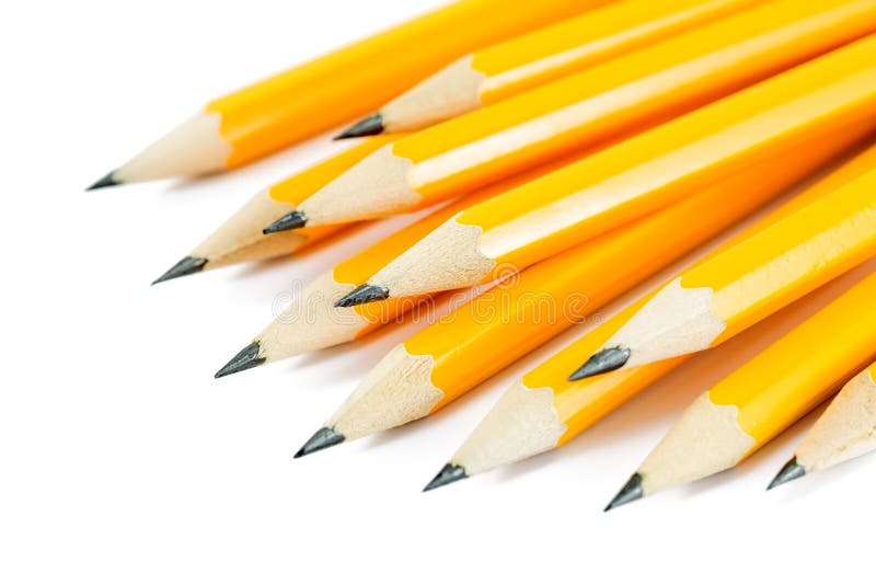 Pencils on a white stock photo. Image of school, eraser - 44401996