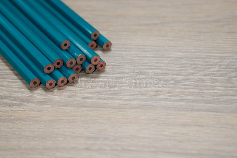 Pencils on wood table stock image. Image of pencil, pure - 78042941