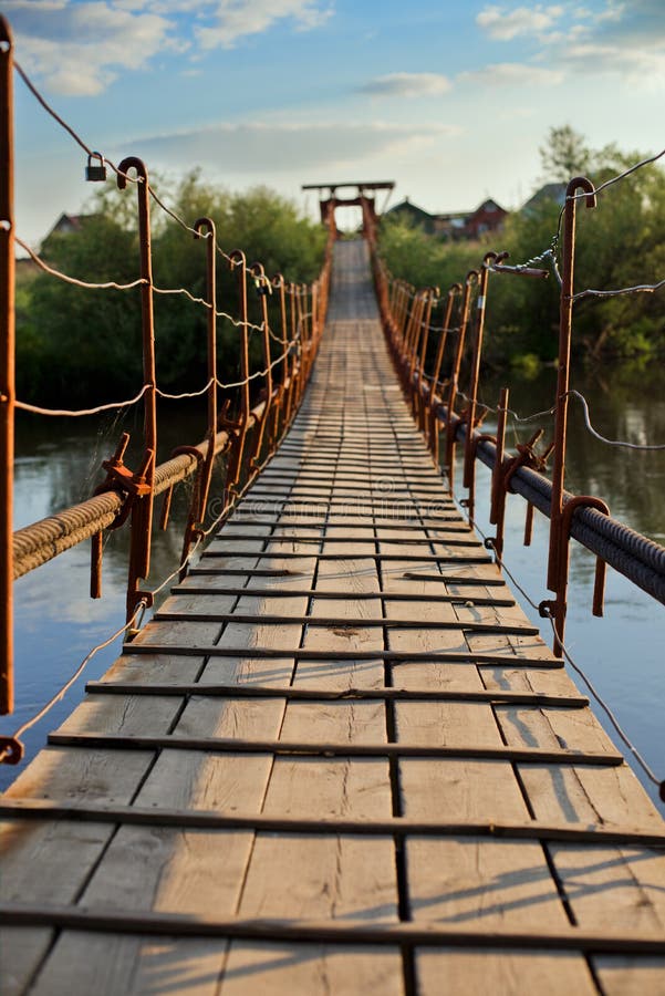 Pendant Bridge with Buddhist Prayer Flags Stock Image - Image of mount ...