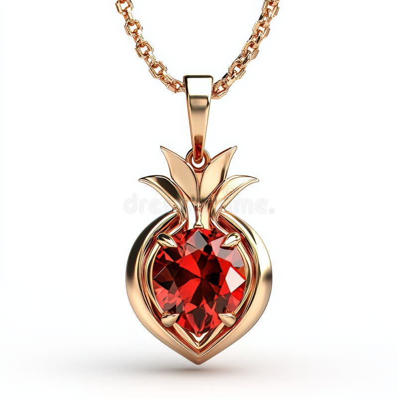 The Pendant Features a Stunning Ruby with Intricate Design and Radiant ...