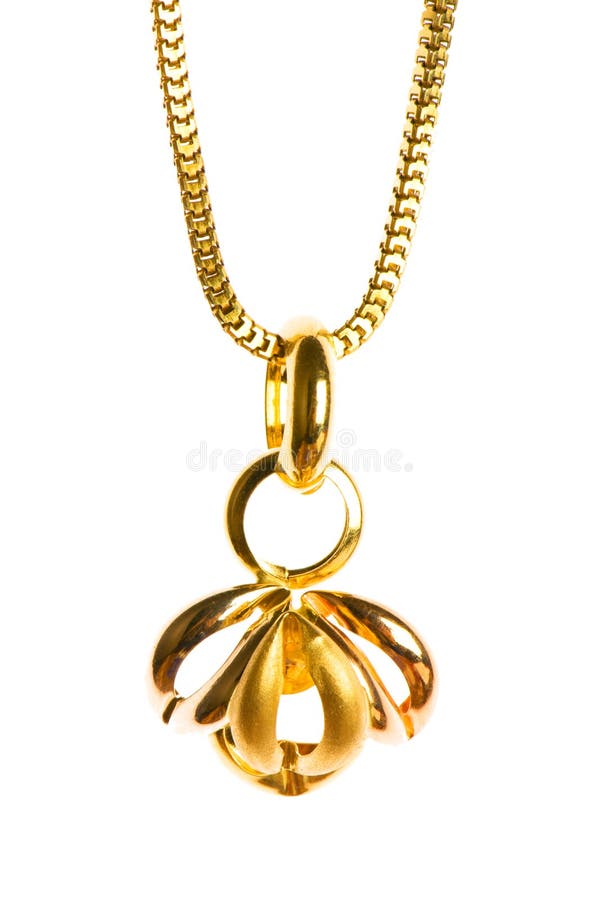 Pendant on golden chain stock image. Image of jewellery - 6443357
