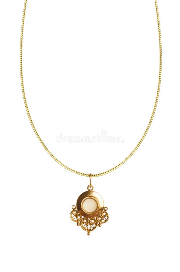 Pendant on golden chain stock photo. Image of locket, precious - 9595816