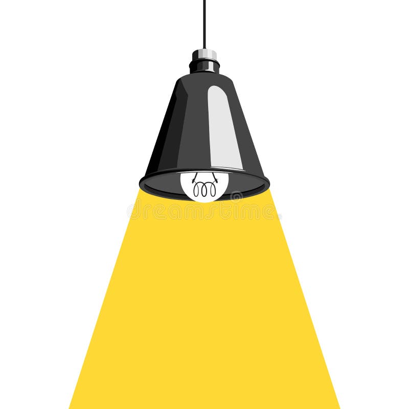 Pendant Lamp with a Ray of Light. Interior Design Element Stock Vector ...