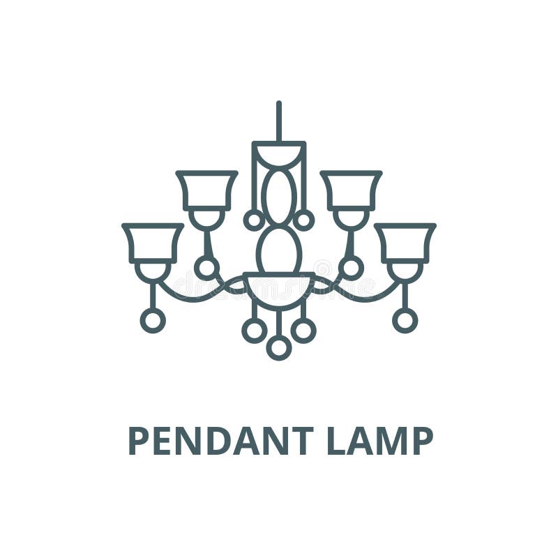 Pendant Lamp Vector Line Icon, Linear Concept, Outline Sign, Symbol ...