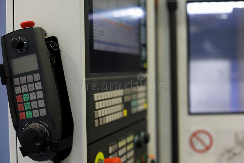 Pendant Manual Remote Control of 4 Axis CNC Lathe Stock Photo - Image ...