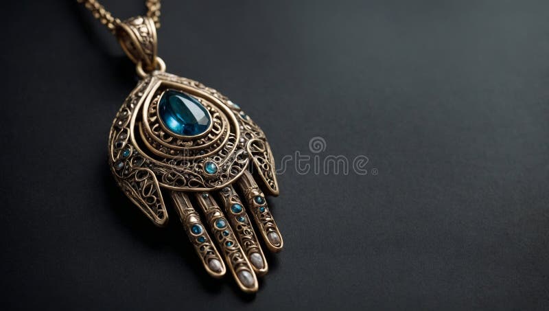 Pendant in the Shape of a Hand Stock Illustration - Illustration of ...