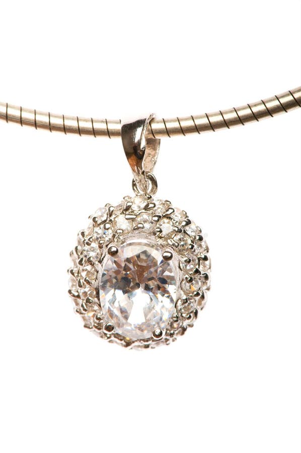 Pendant on silver chain stock image. Image of gold, macro - 6443265