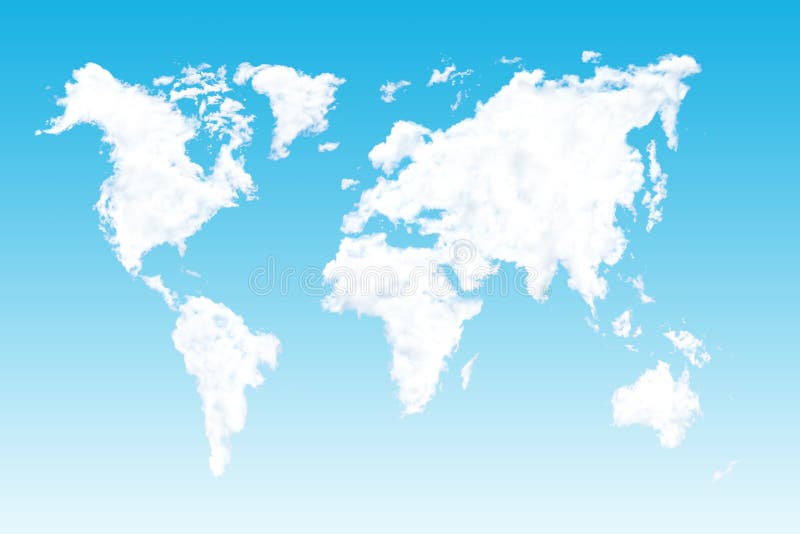 Mapa Del Mundo De Las Nubes Imagen de archivo - Imagen de cubo ...
