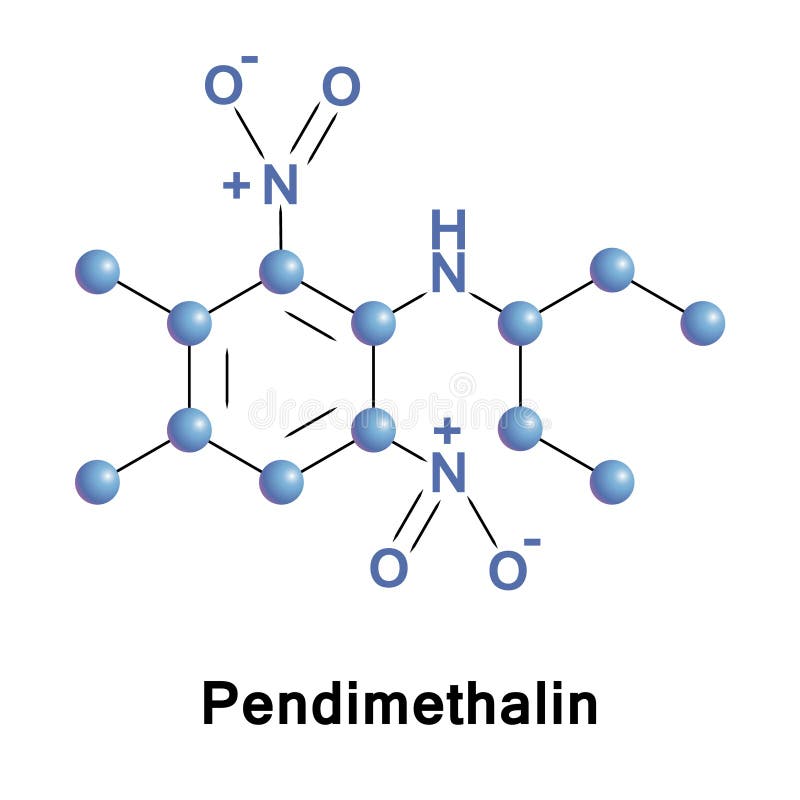 Pendimethalin Herbicide Molecule. Atoms are Represented As Spheres with ...
