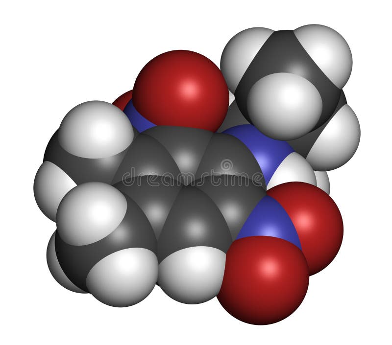 Pendimethalin Herbicide Molecule. Atoms are Represented As Spheres with ...