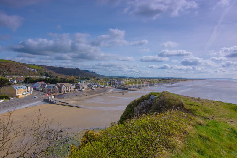 Pendine stock photo. Image of wales, scenery, cliff, view - 90389684