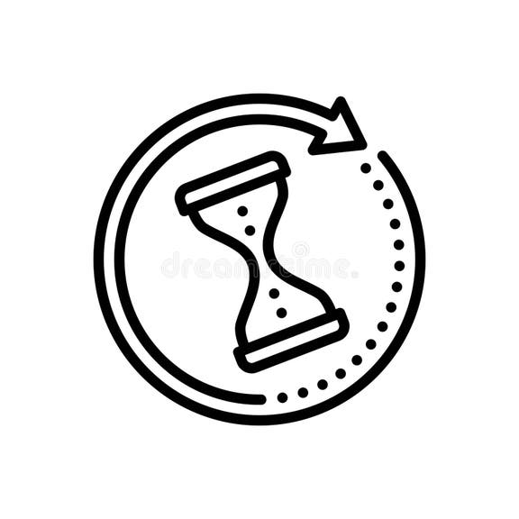 Black Line Icon for Pending, Incomplete and Loading Stock Vector ...