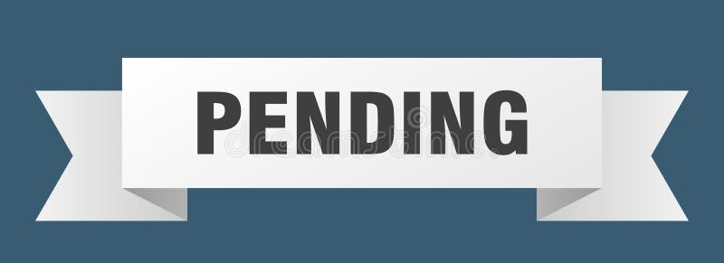 Pending ribbon. stock vector. Illustration of sign, label - 153821888