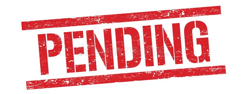 PENDING Text on Red Vintage Lines Stamp Stock Illustration ...