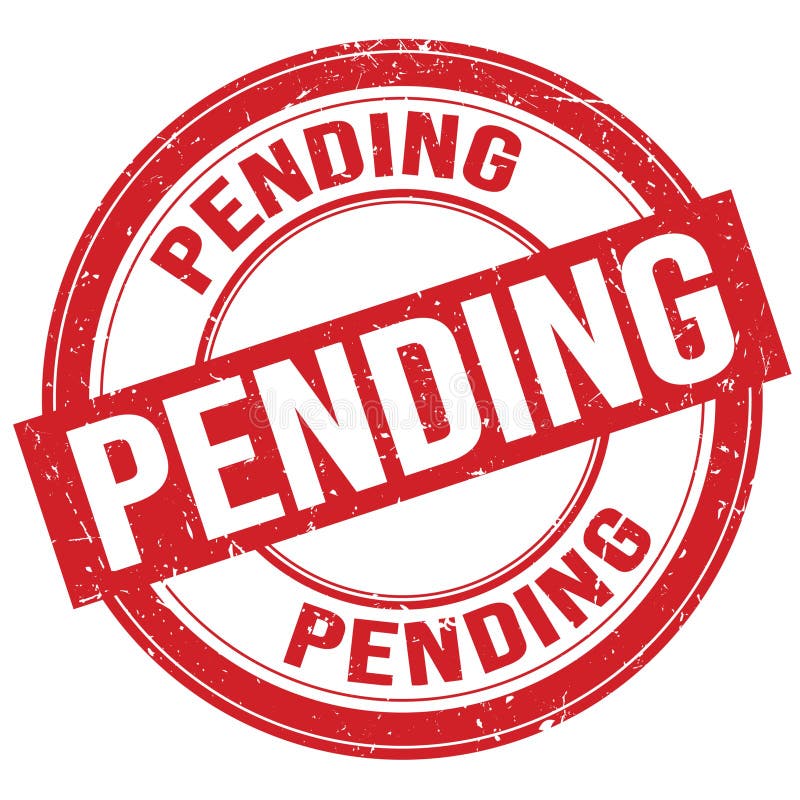 PENDING Text Written on Red Round Stamp Sign Stock Illustration ...