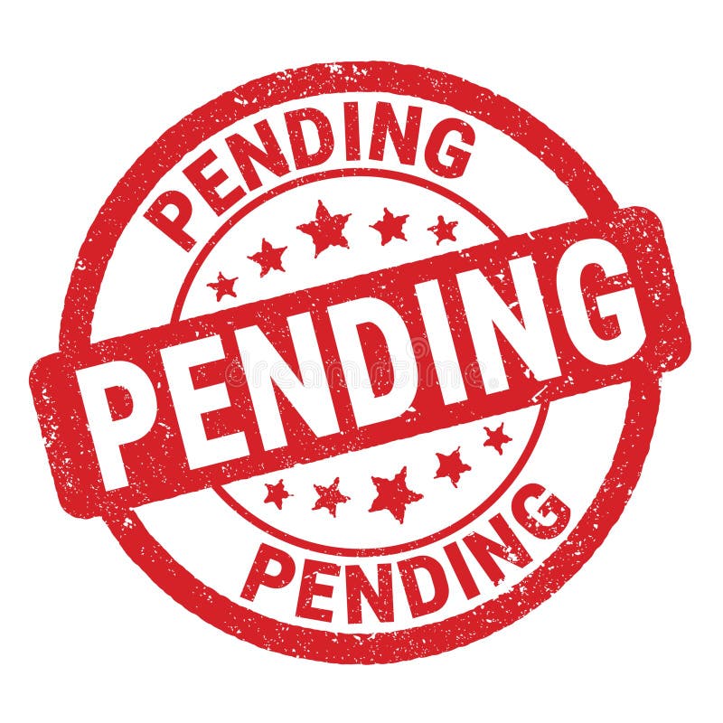 PENDING Text Written on Red Round Stamp Sign Stock Illustration ...