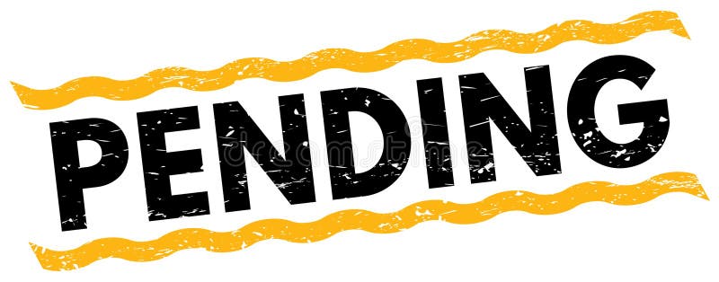 PENDING Text on Yellow-black Lines Stamp Sign Stock Illustration ...