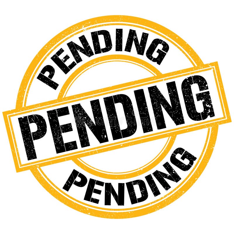 PENDING Text on Yellow-black Round Stamp Sign Stock Illustration ...