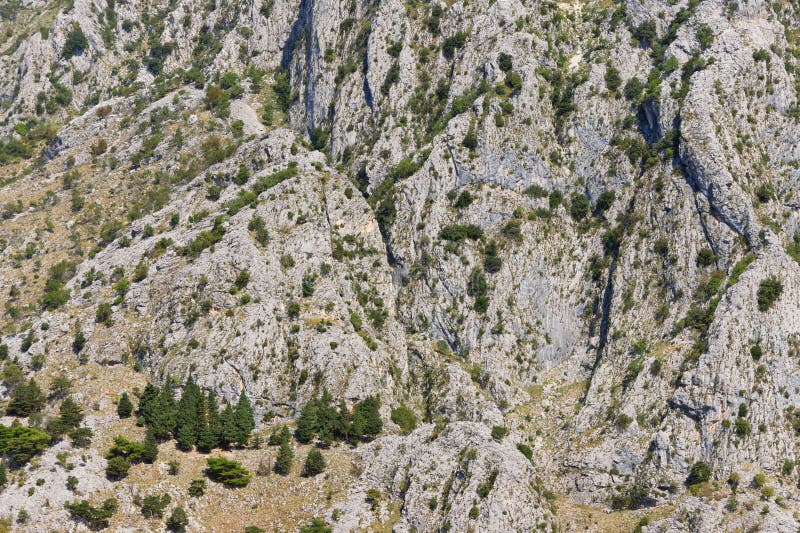 Pendio Di Montagna Con Le Fortificazioni Antiche Il Montenegro, Kotor ...