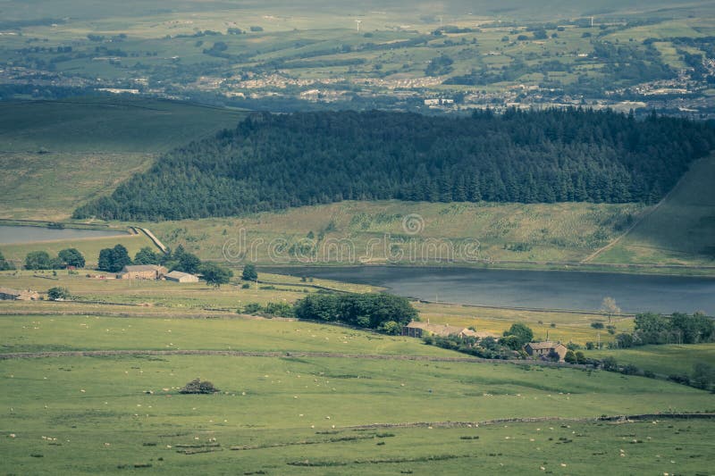 Pendle Hill, Lancashire - View from the Top. Stock Image - Image of ...