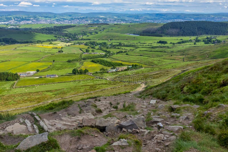 Pendle Hill, Lancashire - View from the Top. Stock Photo - Image of ...