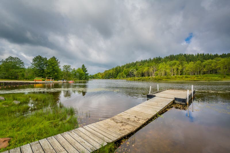 Pendleton Lake, at Blackwater Falls State Park, West Virginia Stock ...