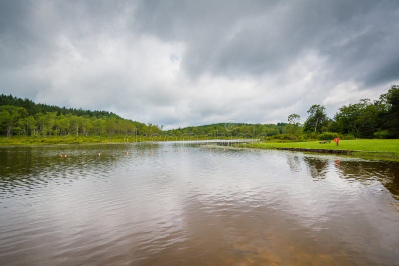 Pendleton Lake, at Blackwater Falls State Park, West Virginia Stock ...