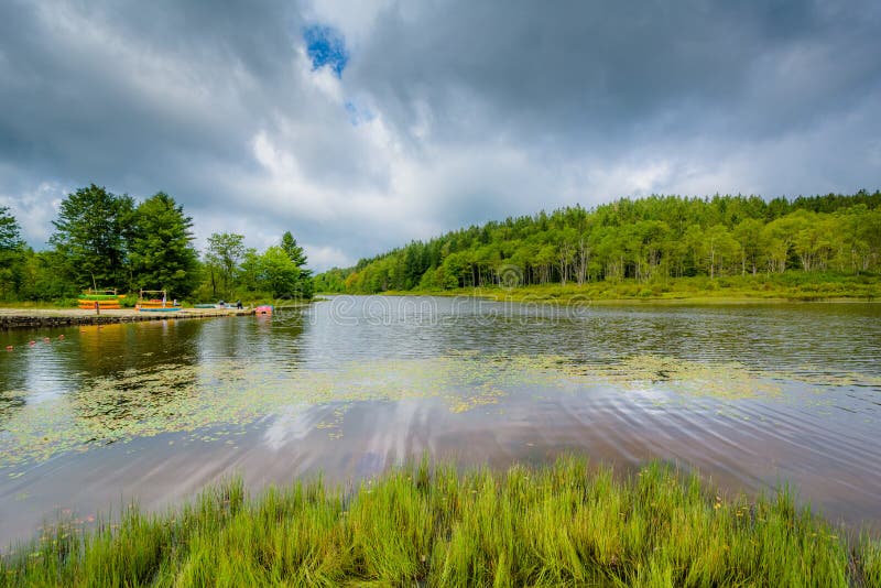Pendleton Lake, at Blackwater Falls State Park, West Virginia Stock ...